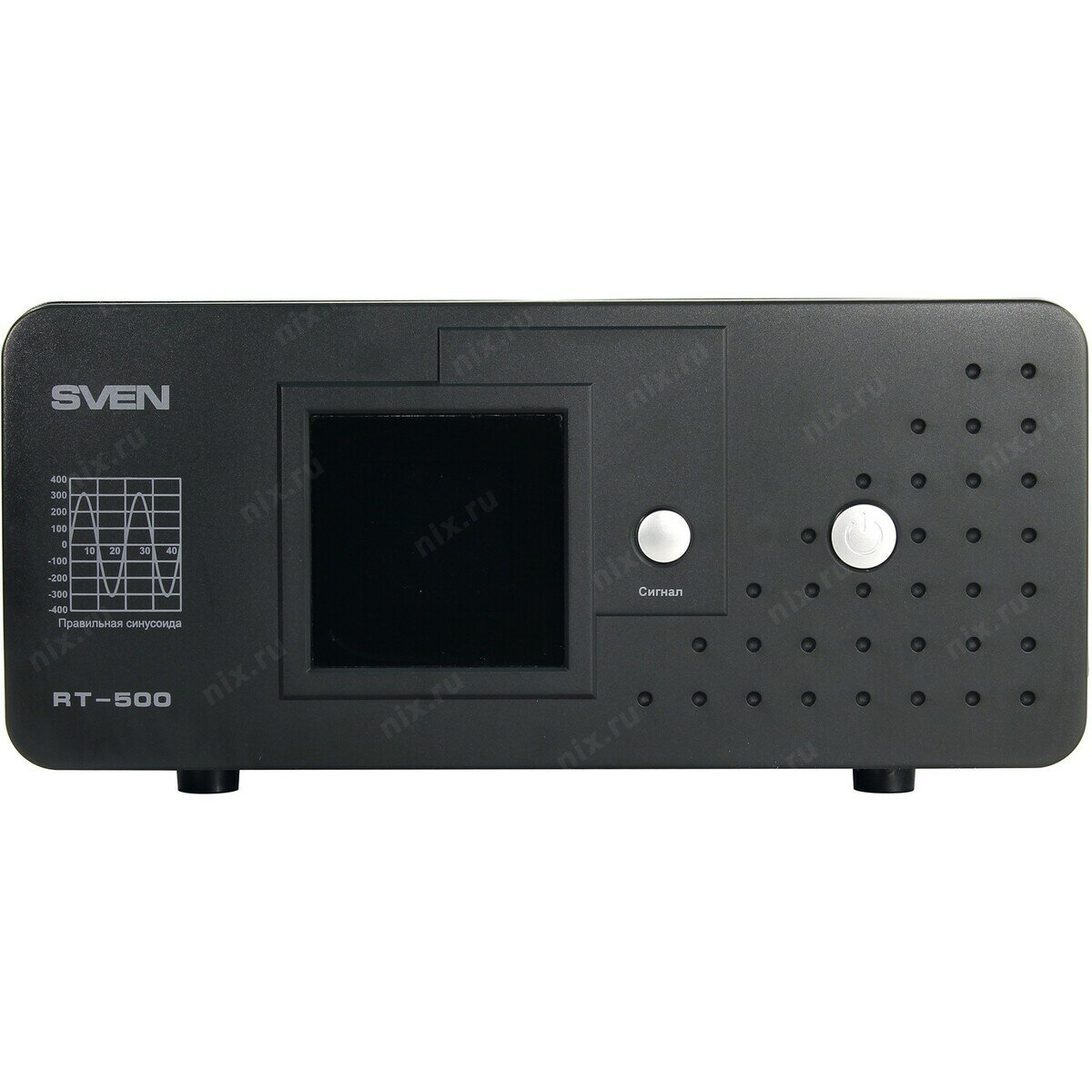 UPS 500VA SVEN RT-500 Black LCD, 1 евро розетка, без АКБ — фото 1