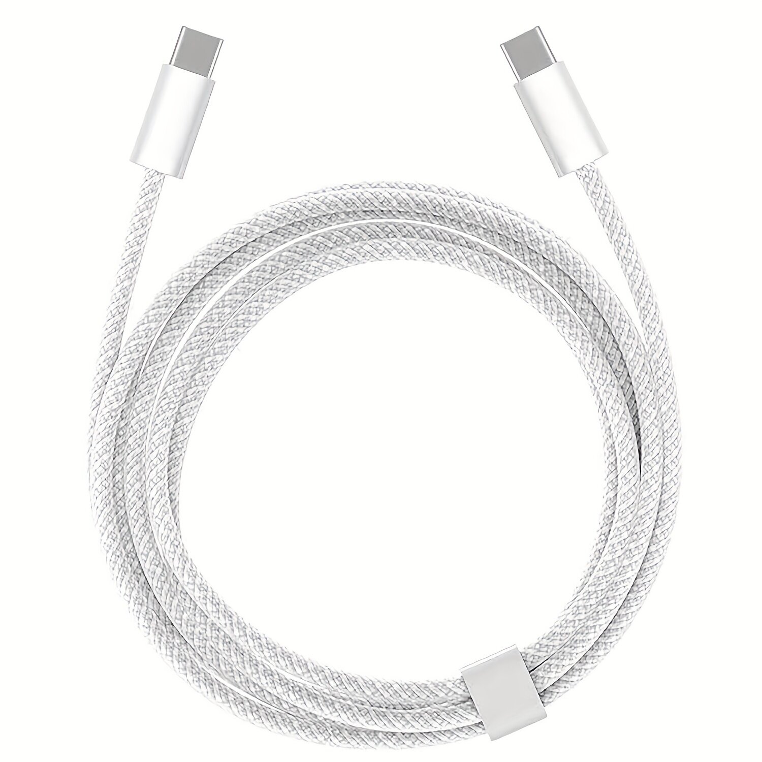 Кабель USB Type-C на USB Type-C, серый, 1 м, 1 шт, плетеный, для зарядки и передачи данных, 60 Вт