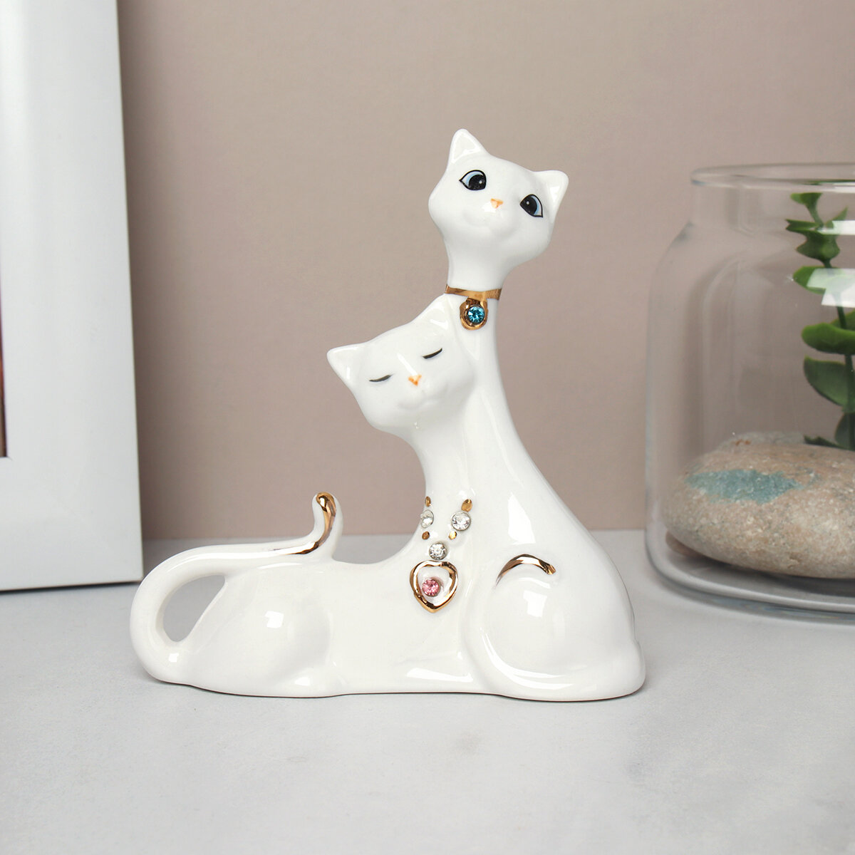 Фигурка "Кошки" фарфор 10*3.5*11 см