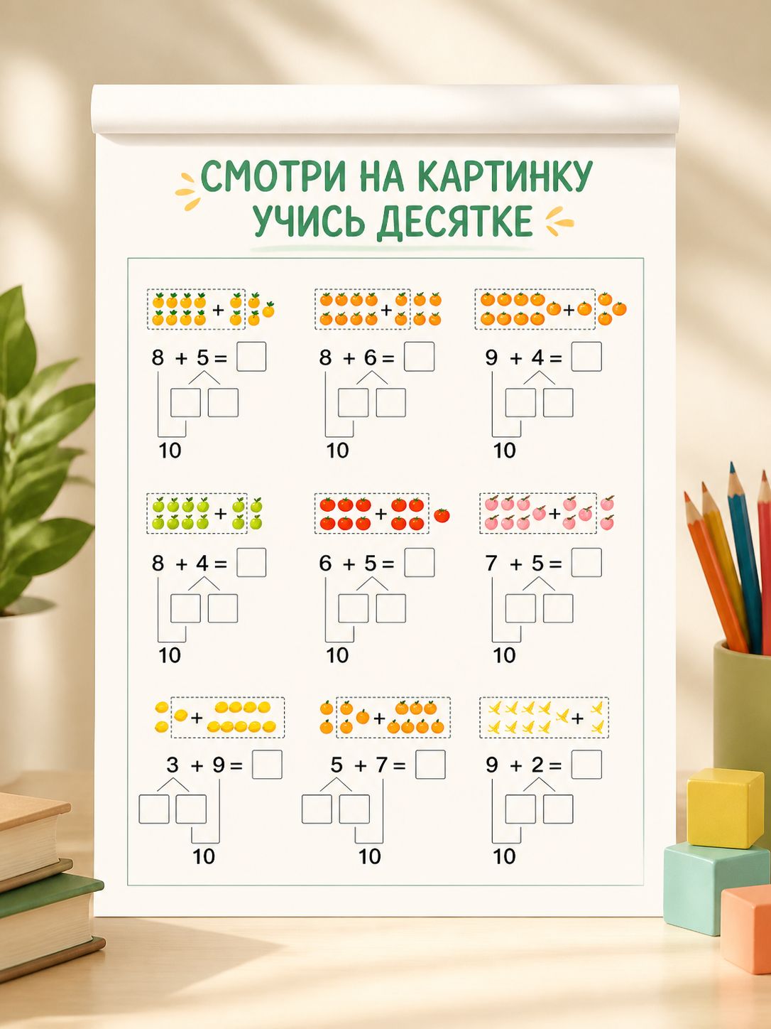 Тетрадь для изучения математики: Сложение и вычитание для детей