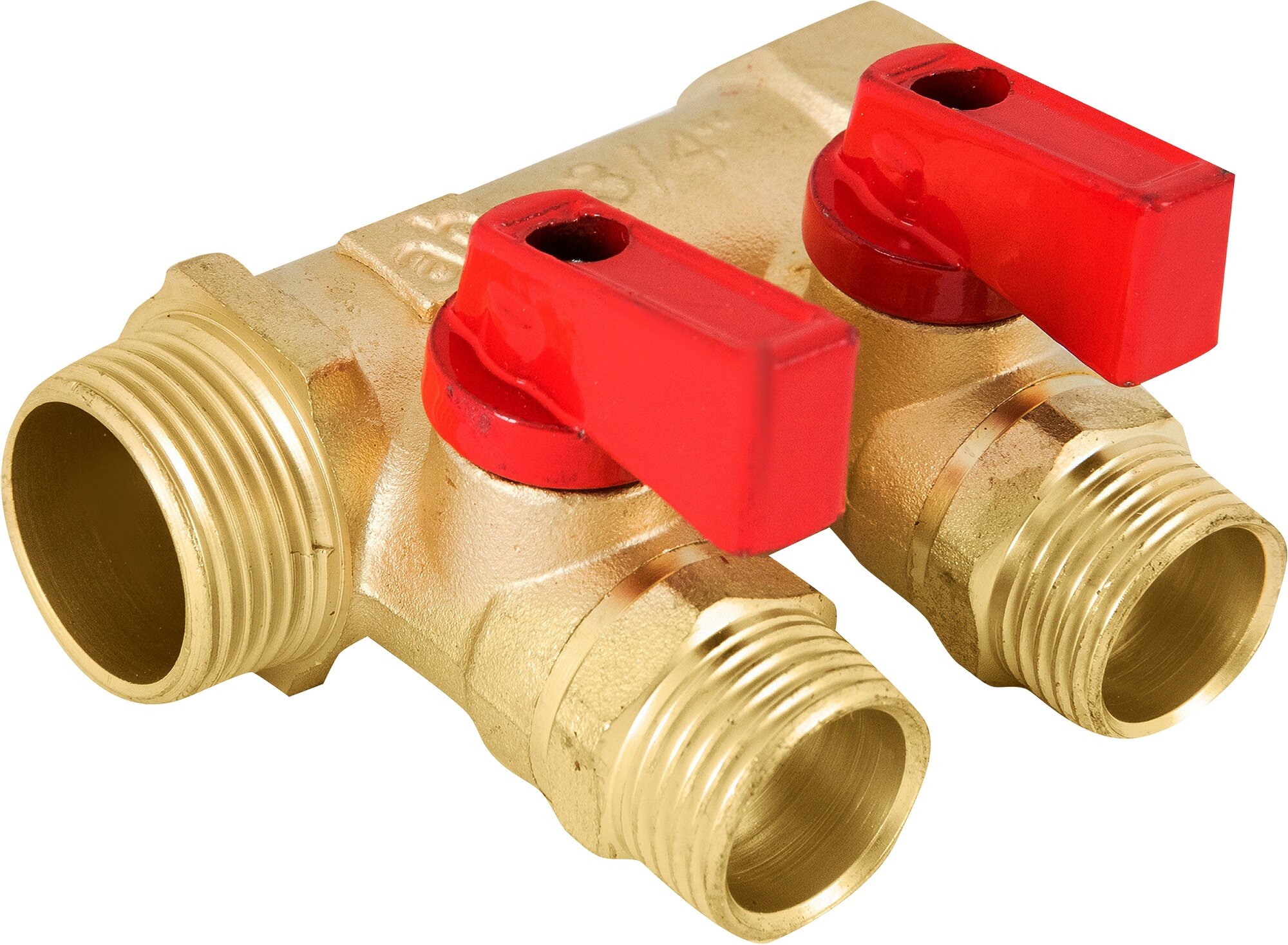 Коллектор Aquabeam на 2 выхода 3/4"x1/2" НР латунь