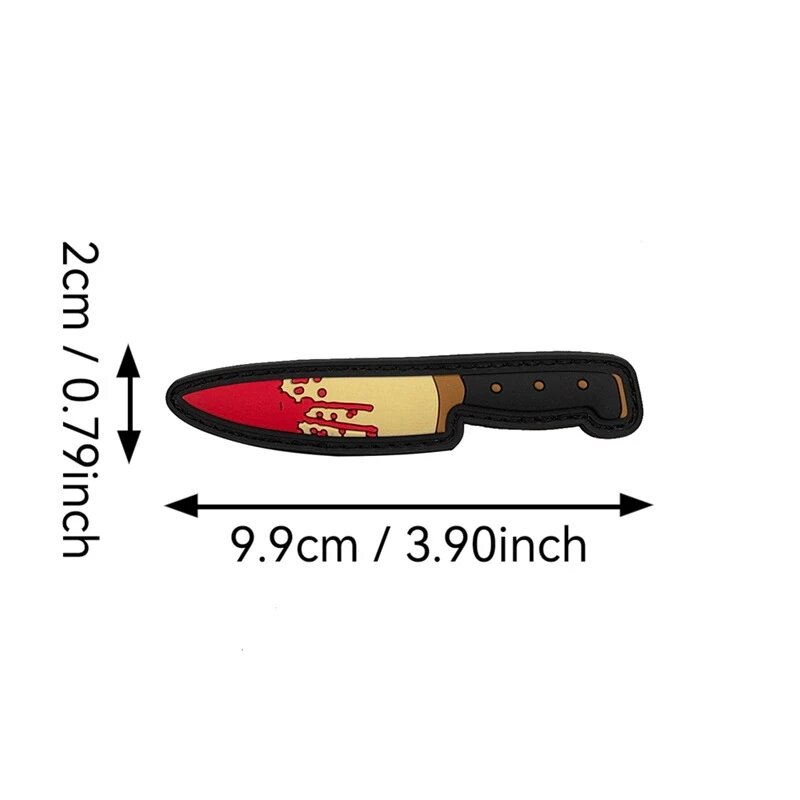 Нашивка ПВХ Нож, 9.9 x 2 см, Цвет: MB1410