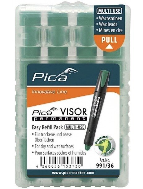 Сменные грифели для маркера Visor permanent Зелёный 4 шт PICA-MARKER 991/36