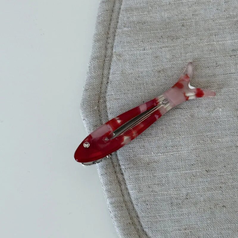 Заколка-рыбка из ацетата Красный, red