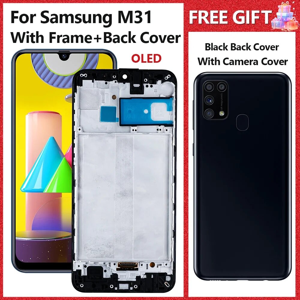 6,4-дюймовый экран M31 для Samsung Galaxy M31 M315 M315F, ЖК-дисплей, дигитайзер OLED Black Kit