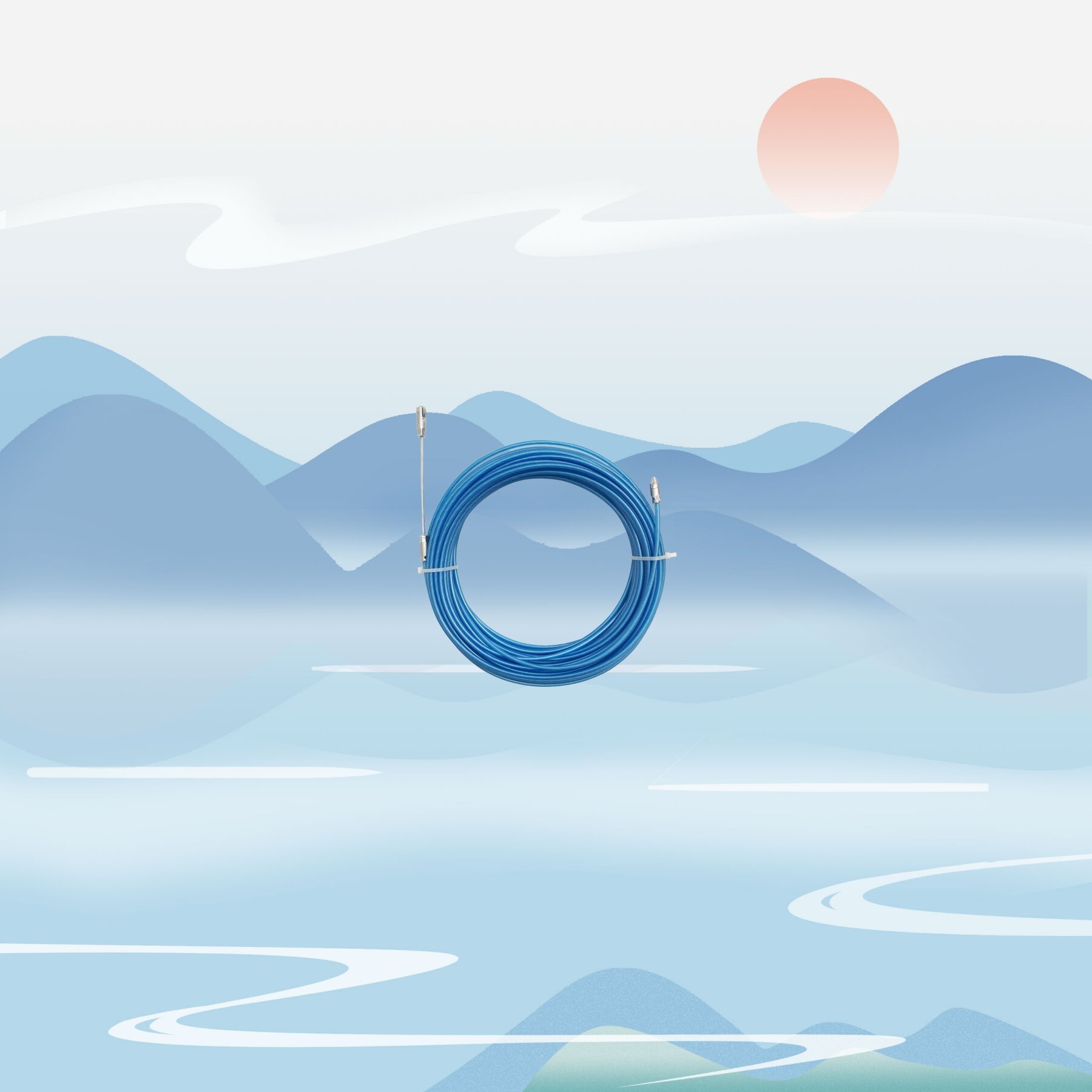 Набор для протяжки электрокабеля с проходным зондом-тросом, 24 м