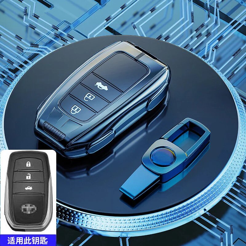 Чехол-накладка для ключей Toyota Harrier, CHR, RAV4, Camry, Corolla, Land Cruiser, C black ND buckle