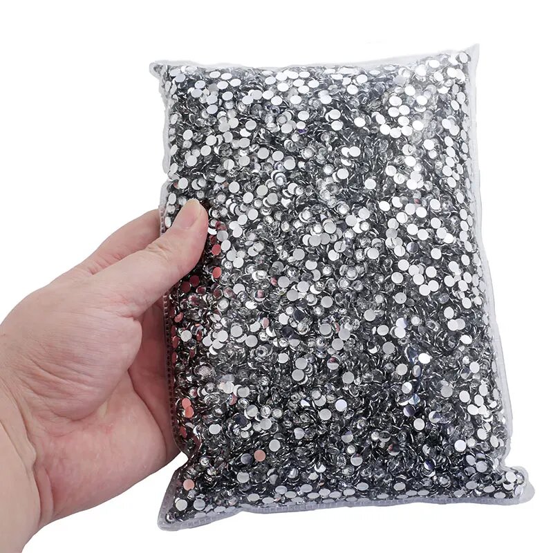 Стразы из смолы серебряные круглые 2-6 мм оптом 2mm SS6--10000pcs, Crystal