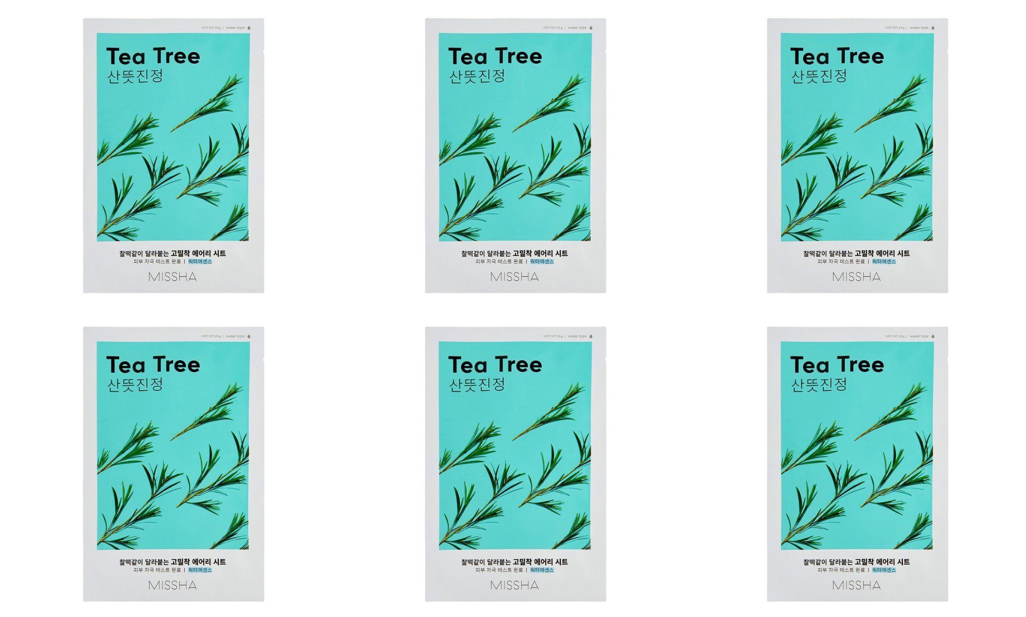 MISSHA Маска тканевая для лица Airy Fit Sheet Mask Tea Tree, 19гр, 6 шт