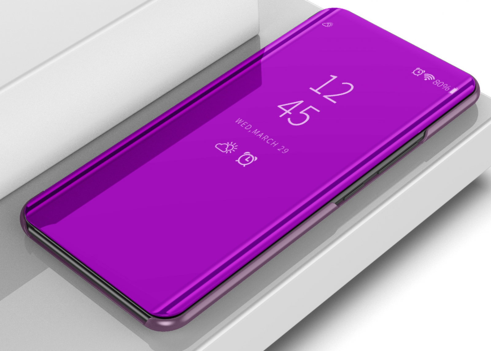 Чехол-книжка MyPads Clear View Cover для Vivo Y79 и Vivo V7 Plus с зеркальной полупрозрачной крышкой, фиолетовый