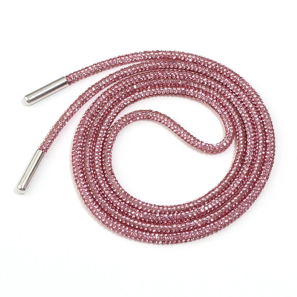 Блестящий шнурок с кристаллами 1 метр 4 мм Розовый, Light pink