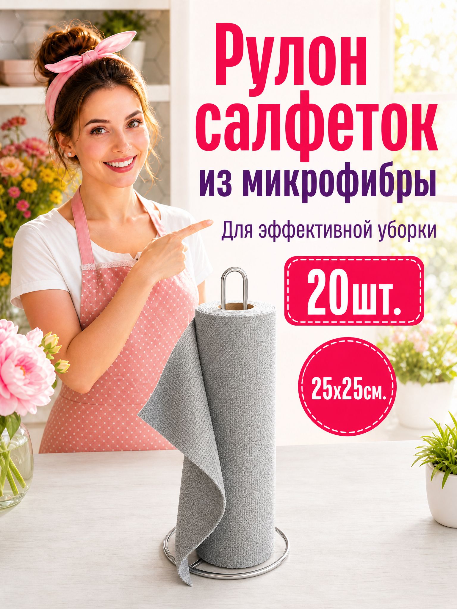 Рулон салфеток из микрофибры