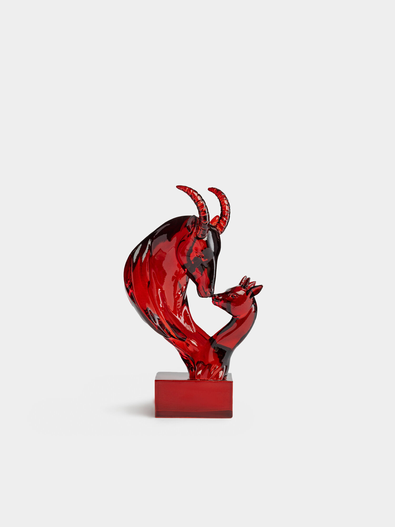 Статуэтка, 16 см, полирезин, бордовая, Голова козла, Goat color