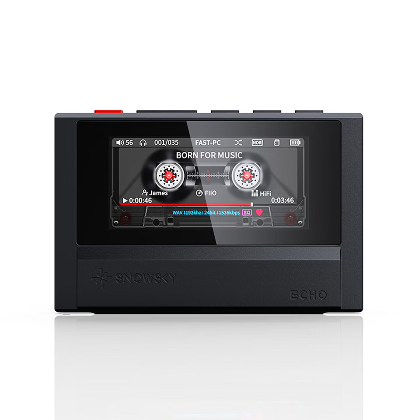 FiiO SnowSky ECHO (F4402E) — Портативный Bluetooth MP3-плеер, двойной ЦАП CS43198, выходы 3.5 + 4.4 мм, 4 ГБ, DSD/WAV