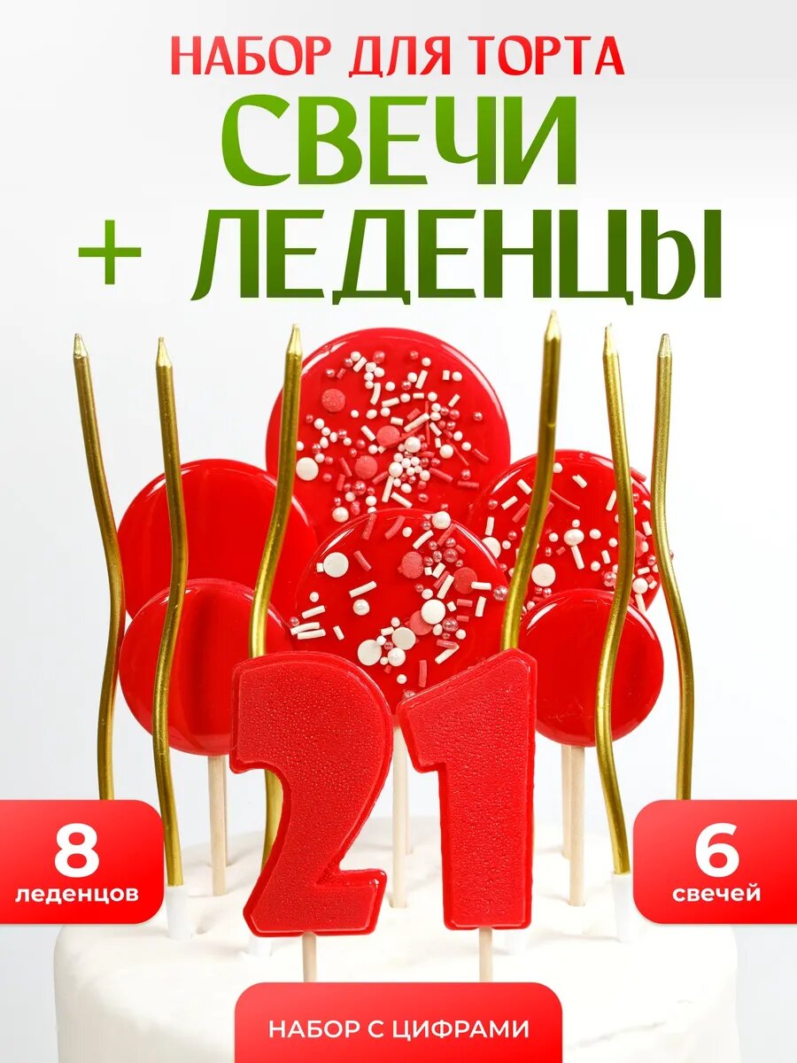Свечи для торта. Цифра 21