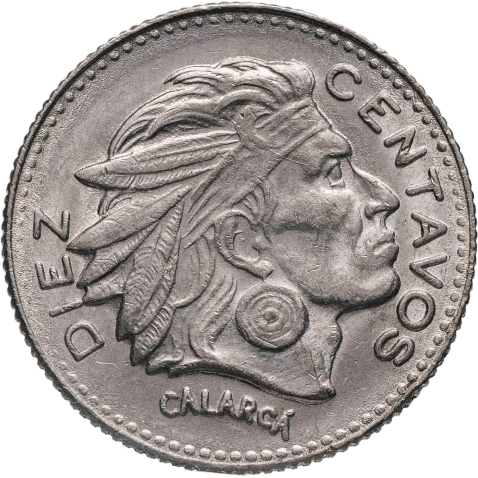 Колумбия 10 сентаво centavos 1956, Мельхиор медь-никель, в сохранности XF