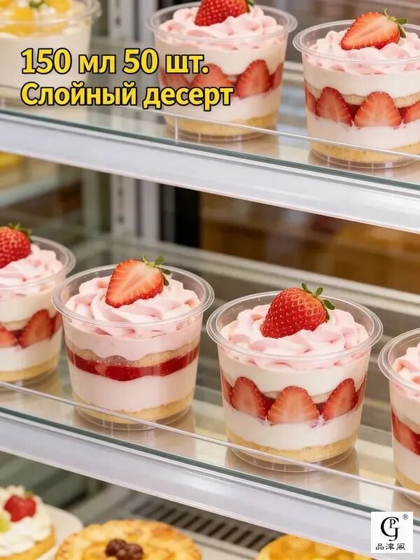 Пластиковые Контейнеры Одноразовые ; 150 мл, 50 шт; коробка для мусса