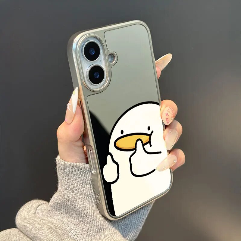 Чехол Для iPhone AIR PLUS С Изображением Утенка, Из Эпоксидного Зеркального ТПУ, С iPhone 14 Pro Max