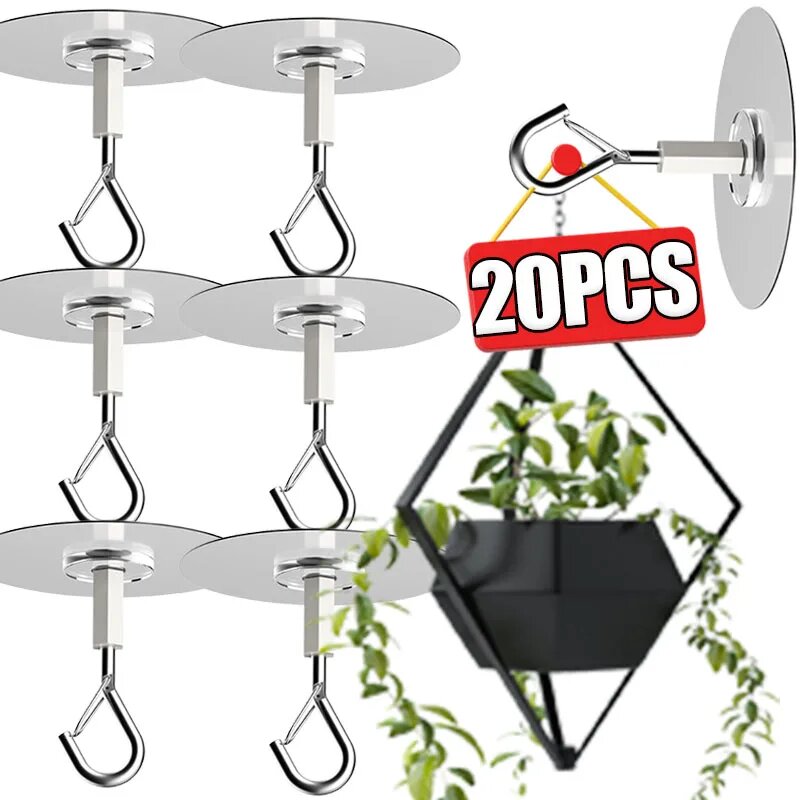 Самоadhesive Ceiling Hooks for Planters 10PCS — фото 1