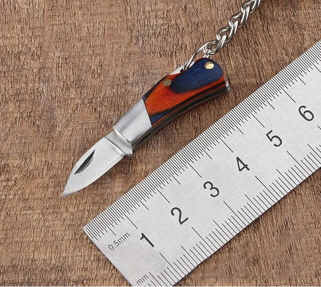 Миниатюрный складной нож из латуни, 4 см, карманный брелок, портативный складной нож из латуни, инструмент для кемпинга, спасательный нож, нож для охоты, нож для повседневного использования.