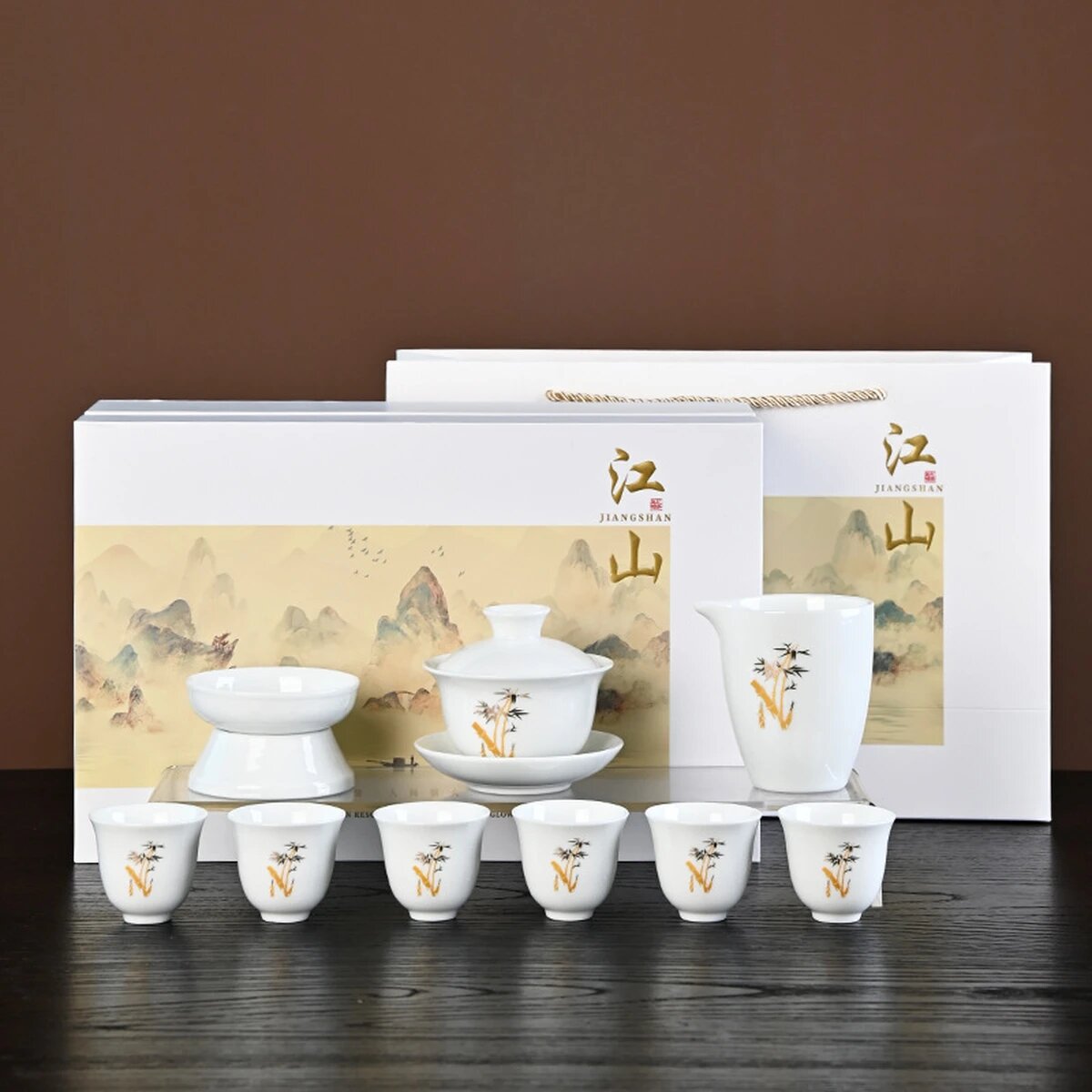 Набор посуды для чая из белой глины, подарочная упаковка, Набор чайной посуды (в подарочной упаковке)