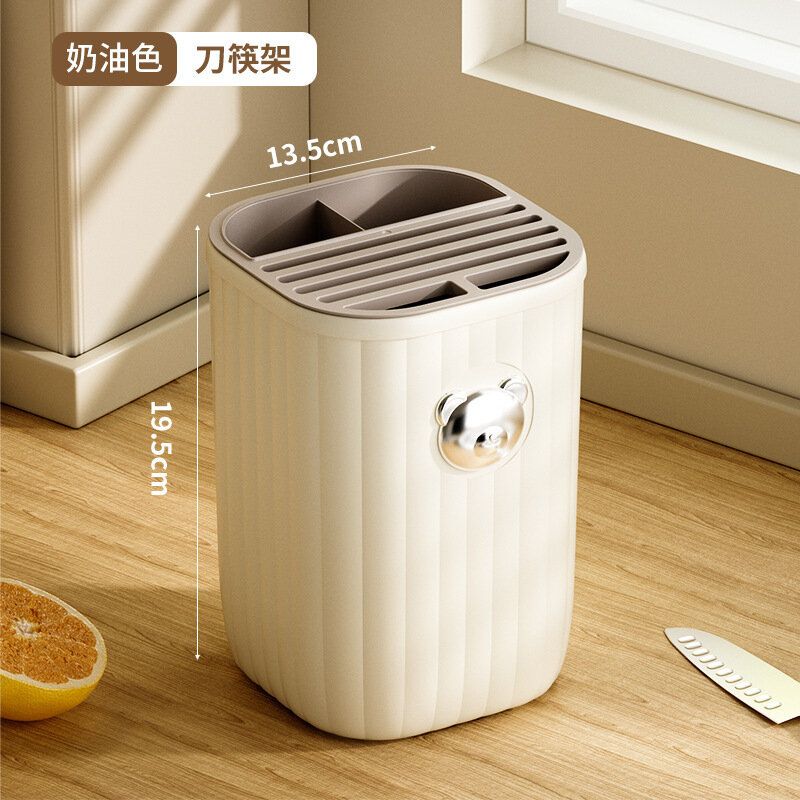 Кухонная вращающаяся подставка для ножей с медведем, многофункциональная подставка для палочек, подставка для ножей, интегрированный ящик для хранения столовых приборов