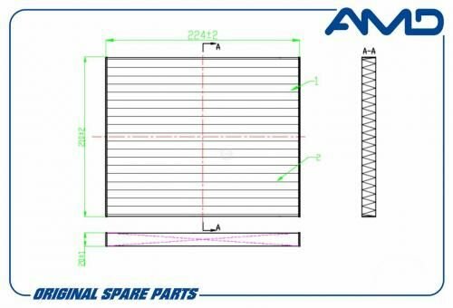 Фильтр салонный угольный Nissan Note Micra AMDFC757C AMD