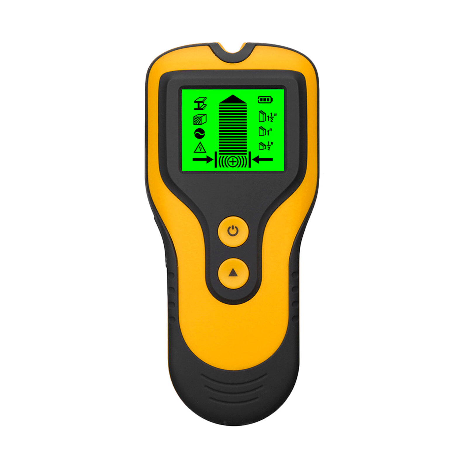 Детектор стропил Sensor Wall Scanner 3 в 1 для обнаружения металла/напряжения/стропил с LCD-дисплеем для обнаружения деревянных стропил, живых электропроводов, металлических стропил (Желтый), глубина обнаружения стропил до 18мм, металла до 30мм, живых