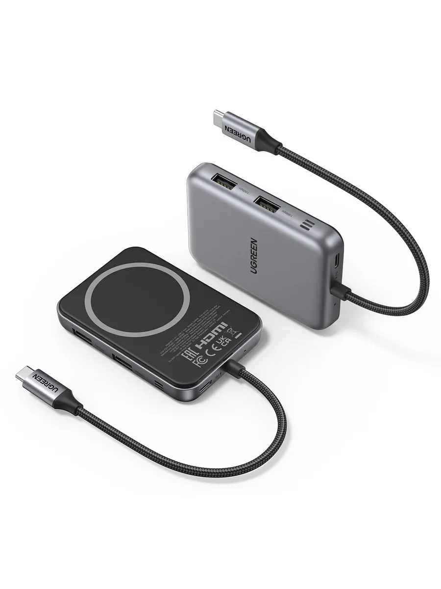 Хаб UGREEN CM896 (65759) 7-in-1 HDMI, USB, TF Slot Серый 2xUSB-A, 1xUSB-C, HDMI, TF + SD Slot