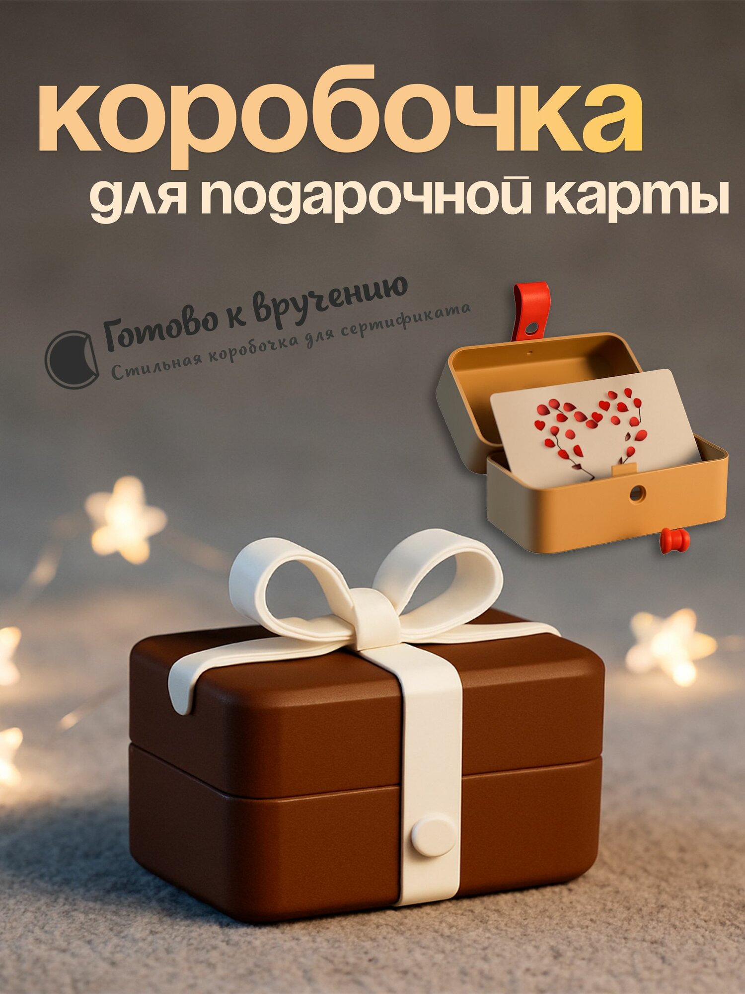 Упаковка для подарочного сертификата (пластиковая коробочка) оформление сертификата