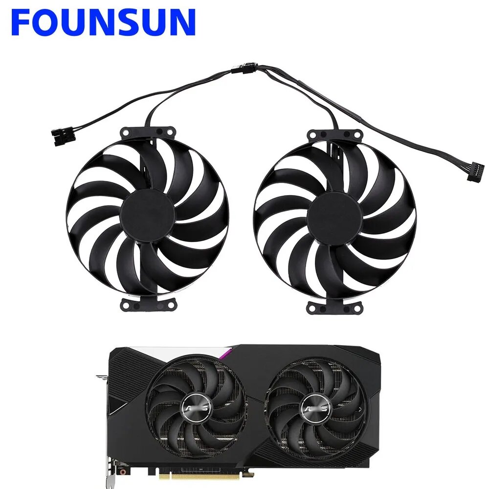 95-MM, T129215SU,7PIN, Вентилятор охлаждения для видеокарты ASUS Dual GeForce RTX 3060 3070 V2 OC Edition 8GB Вентилятор кулера FDC10U12S9-C, CF1010U12S