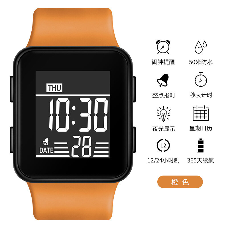 P6 Многофункциональные новые водонепроницаемые спортивные светящиеся часы-хронометр для младших и средних школьников, мальчиков и девочек, детские электронные часы.