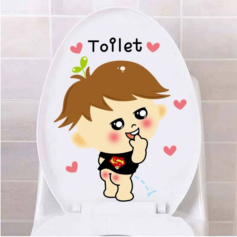 Водонепроницаемые наклейки для туалета для ванной комнаты, съемные милые мультяшные аниме, украшение для ванной