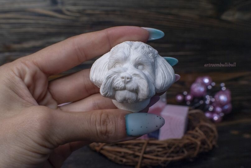 Авторский силиконовый молд Болонка (стандарт) — форма для эпоксидной смолы, гипса, мыла, полимерной глины