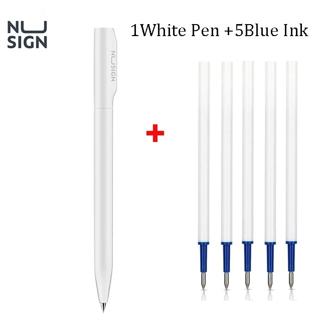 Гелевая ручка Deli Nusign Sign Pen 0,5 мм PREMEC 4 цветов Белый, 1White 5Blue Ink
