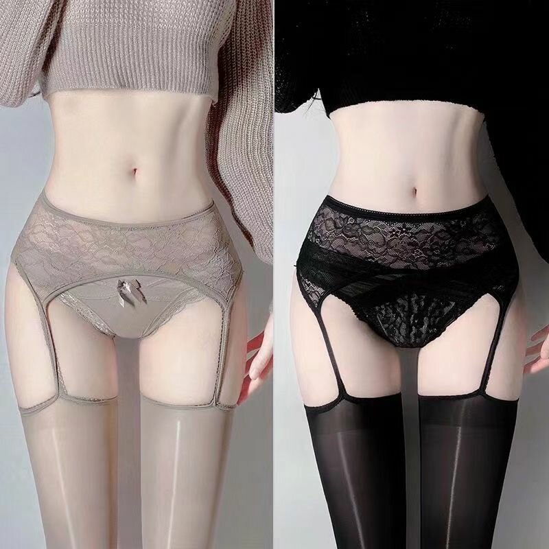 【 17k человек в избранное】Острые кружевные однотонные чулки с подвязками, стиль чистого желания, высокие чулки без снятия, тонкие, устойчивые к зацепкам, женские чулки