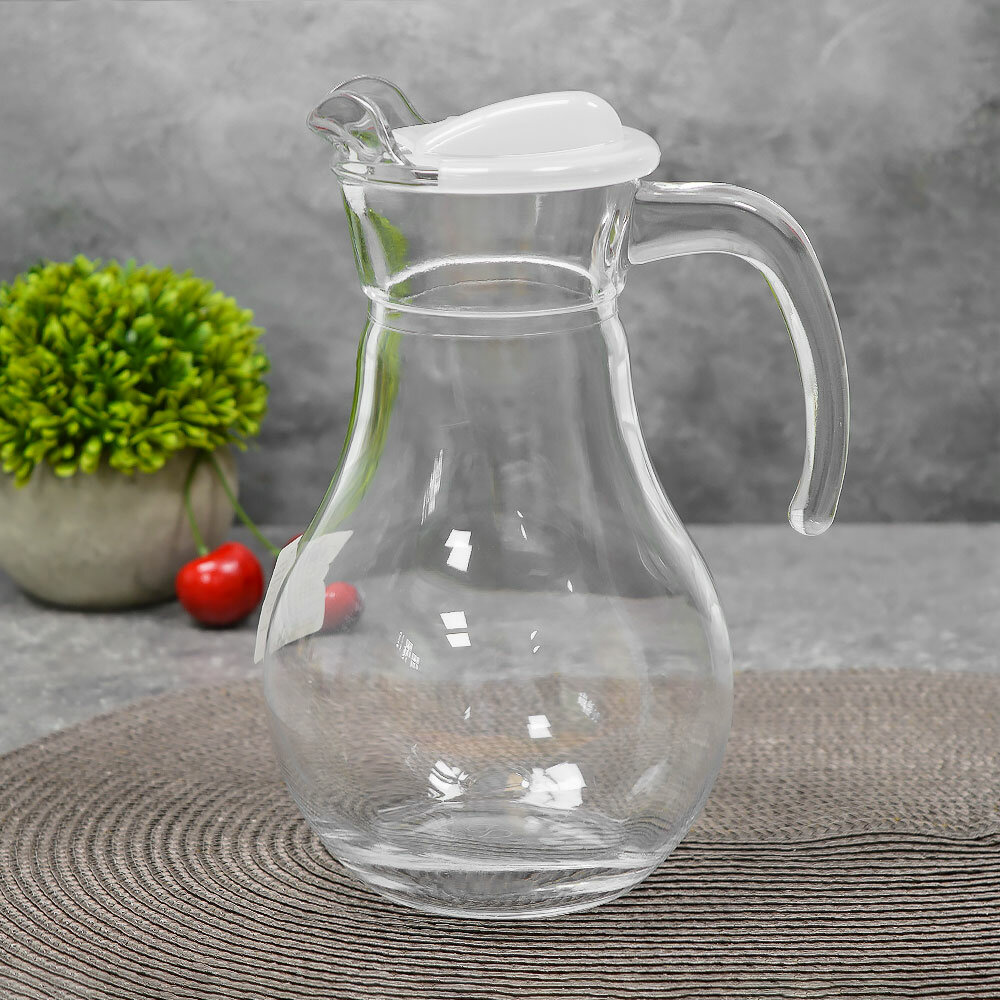 Кувшин 1л "Bistro" с прозрачной крышкой, без коробки