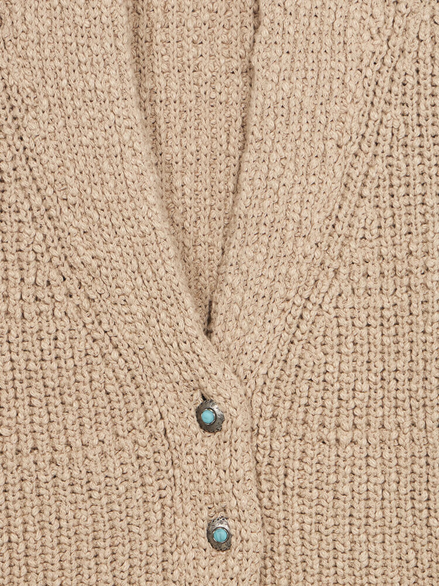 Кардиган FORTELA Open knit turquoise button cardigan, размер 44 — фото 1