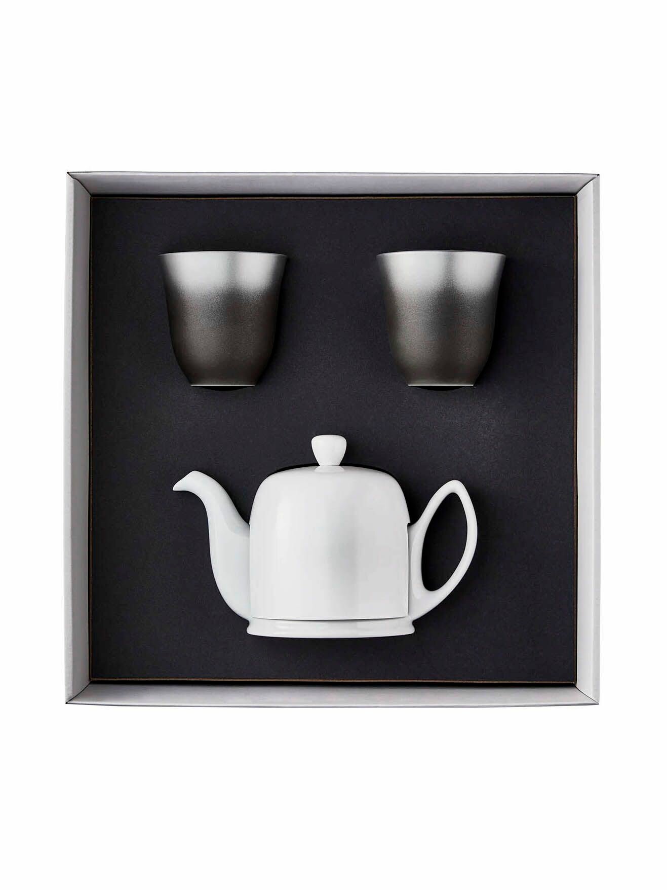 Набор 3 предмета чайник на 4 чашки + 2 чашки 250мл Degrenne Salam, белый