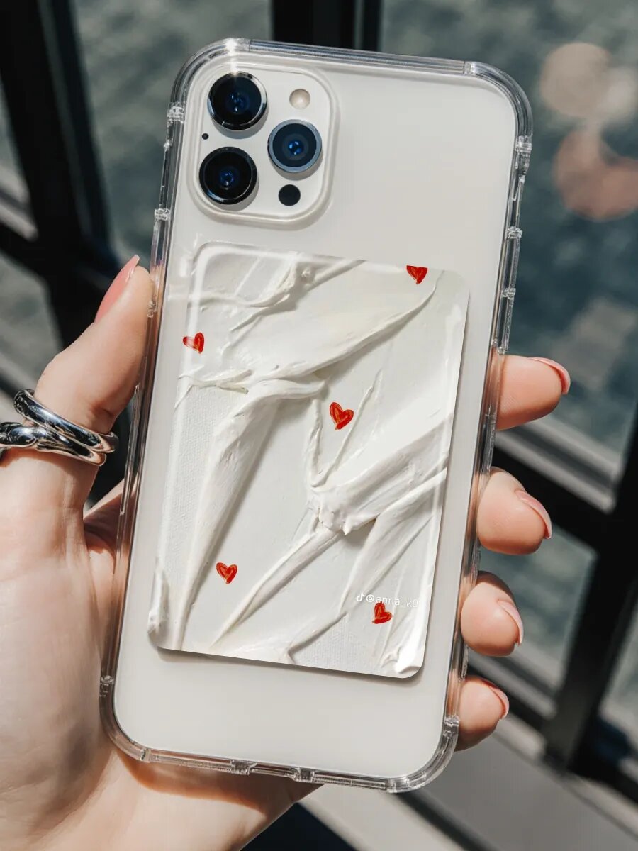 3D стикер на телефон большой Сердечки