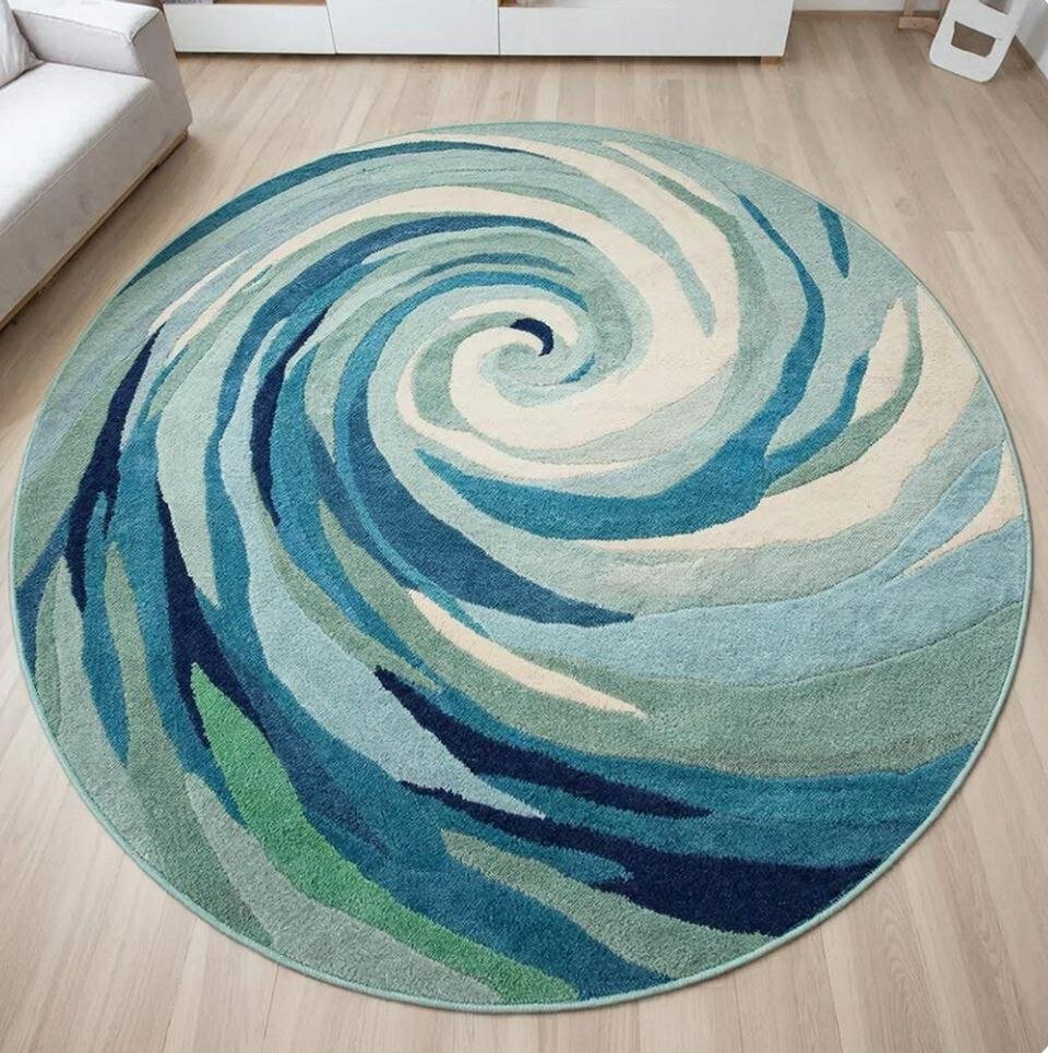 Ковер натуральный шерстяной ручной работы однотонный круглый тонкая нитка очень нежный и теплый размер 60 на 60