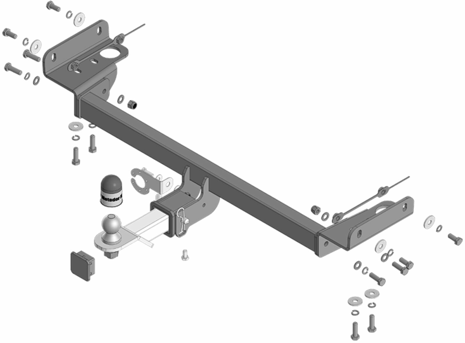 Фаркоп Motodor для Jetour T1 2025- (шар E)(паспорт и сертификат в комплекте, без электрики) 99030-E