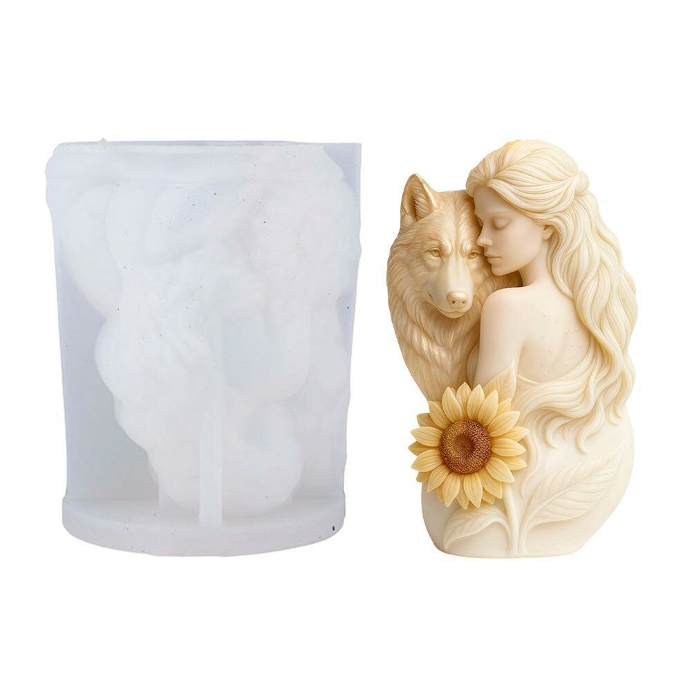 Силиконовая форма для ароматических свечей своими руками, Девочка-волк