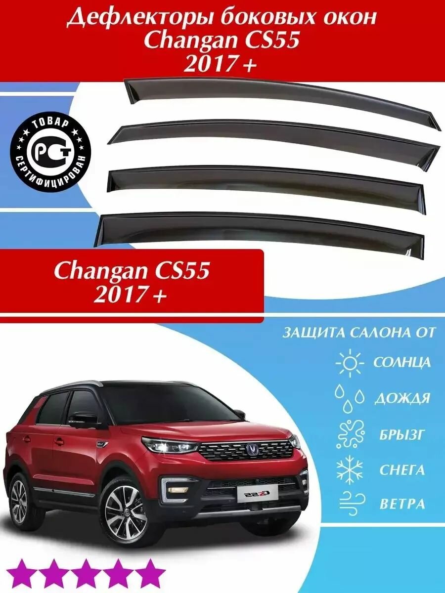 Дефлекторы для окон CHANGAN CS55 2017-2023 кроссовер