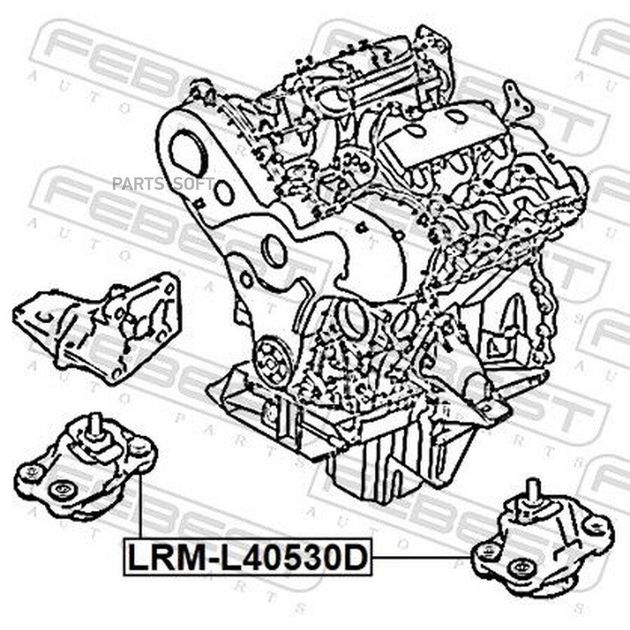 FEBEST LRM-L40530D подушка двигателя (гидравлическая) LAND ROVER RANGE ROVER 2013- ()