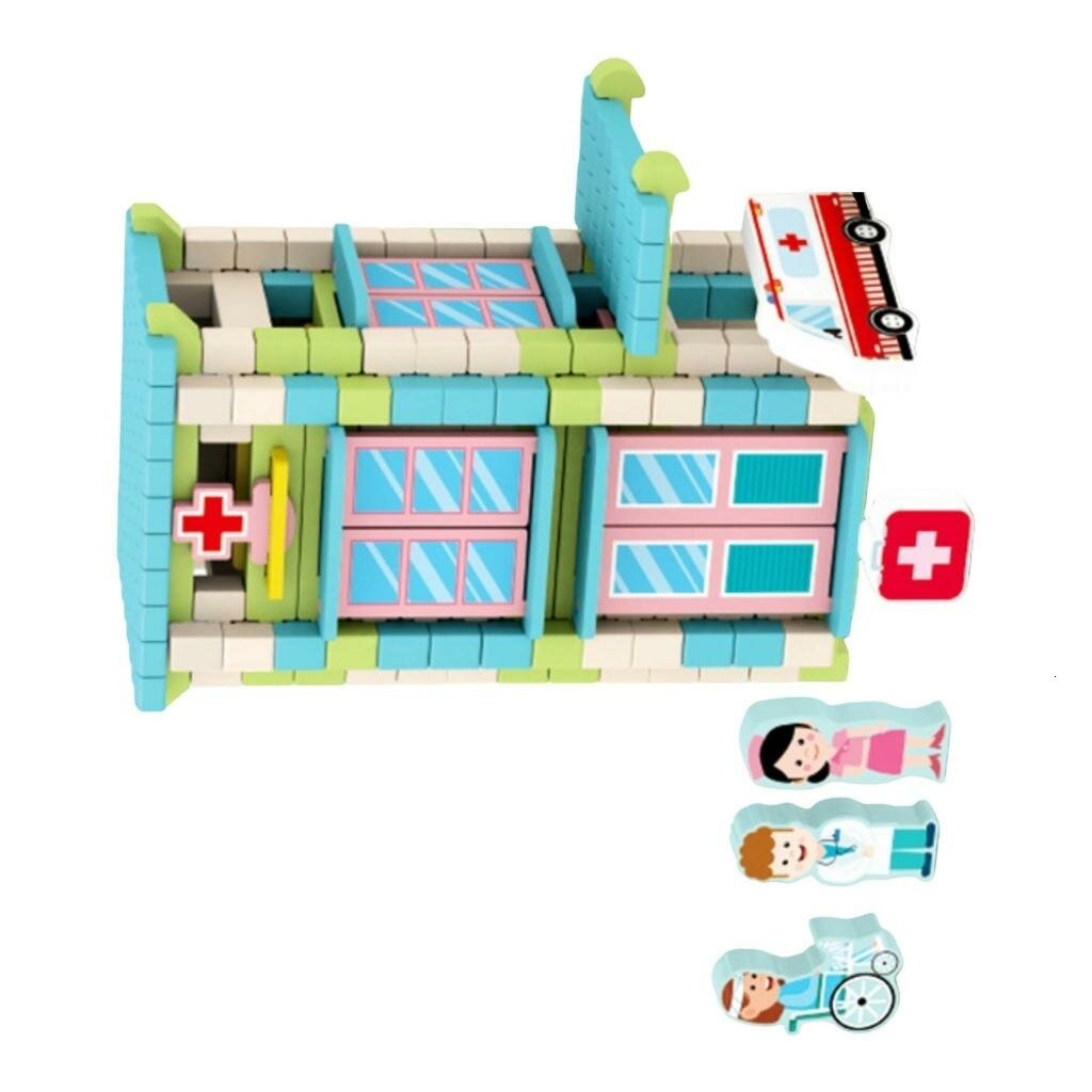 НаборИгрушек, Строительные блоки для постройки дома архитектора, развивающие игрушки для детей для сборки хижины-больницы
