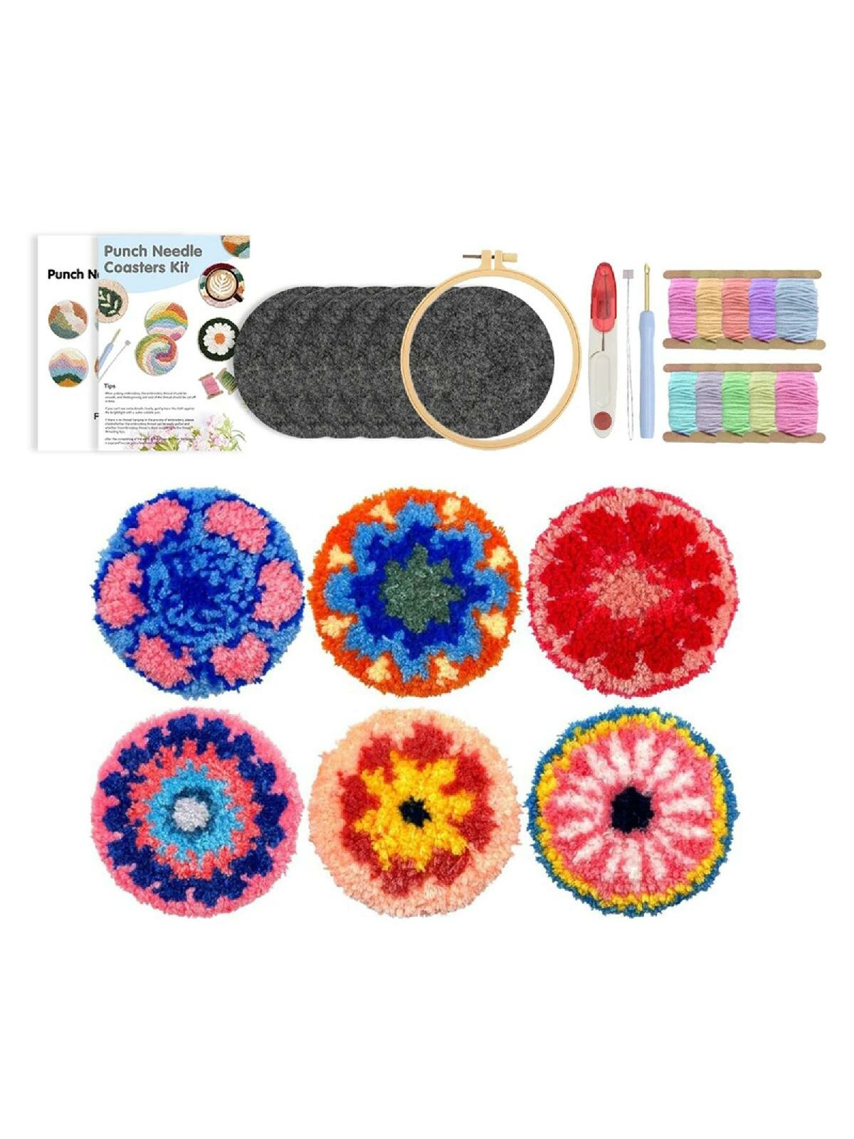 Полный набор принадлежностей для вышивания, перфорированная игла, цветочные подставки, ремесло