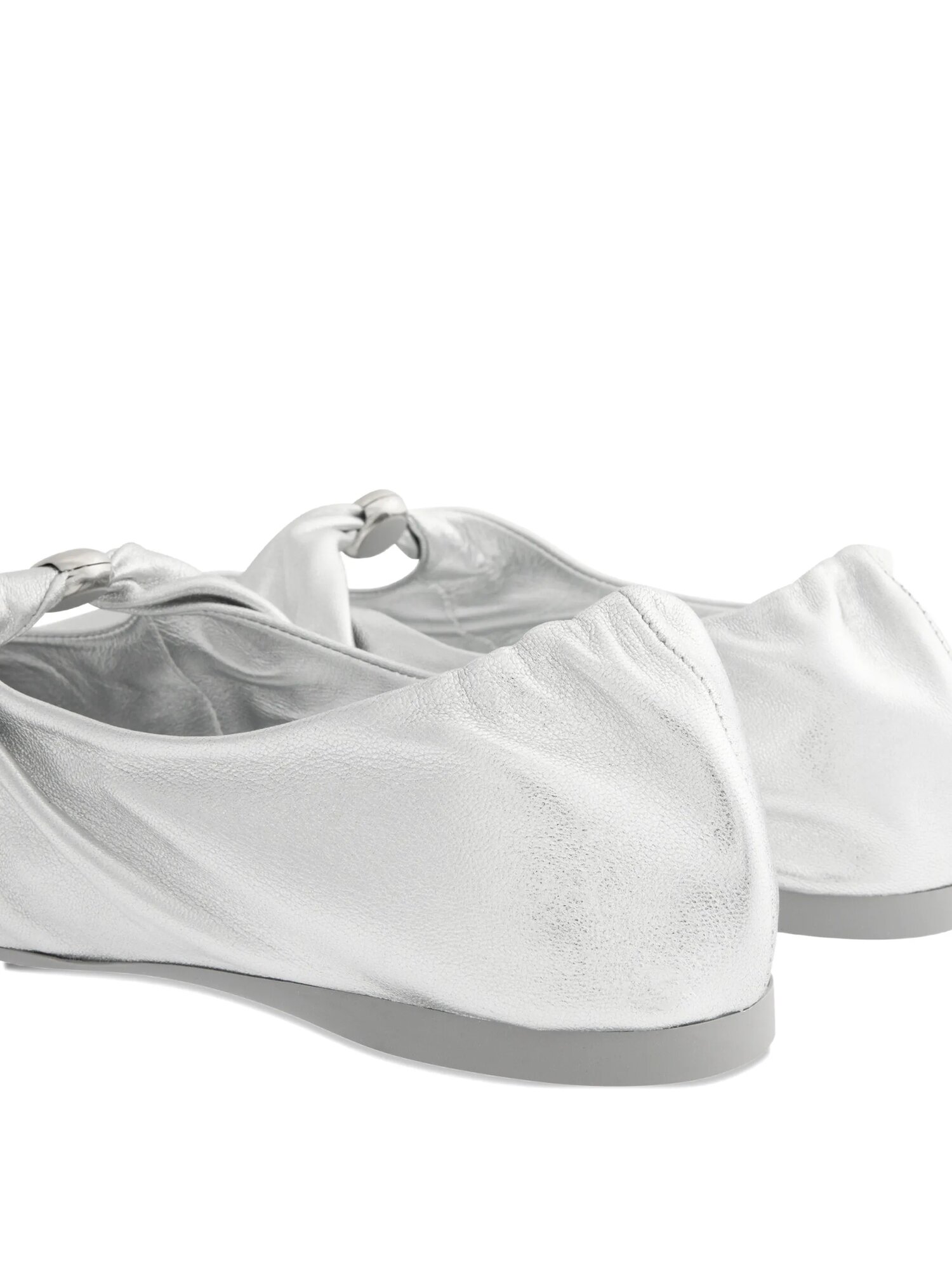 Балетки Loewe Leather ballerina shoes, размер 37, Silver — фото 1
