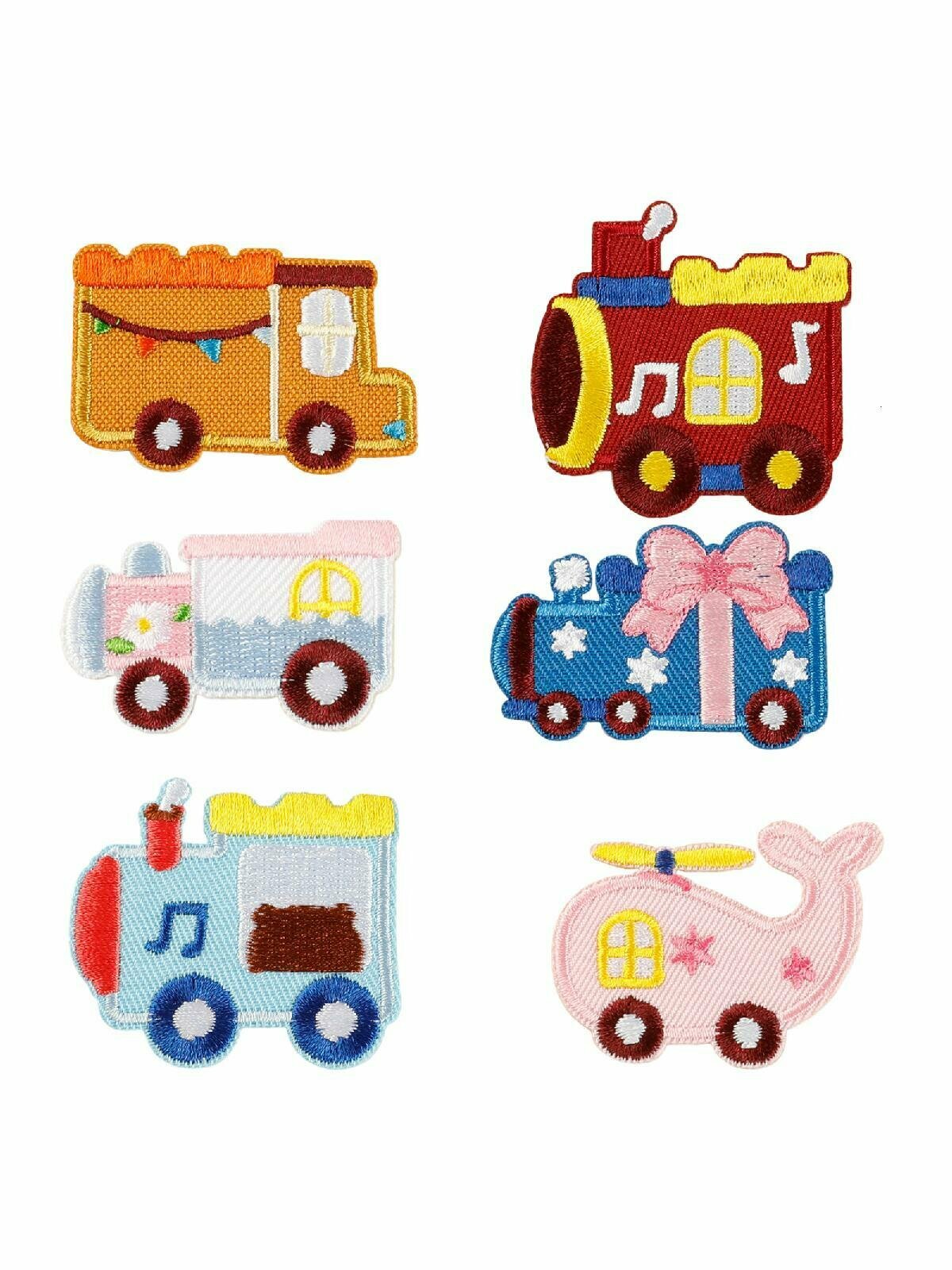 Утюжки-аппликации с машинками, 6 шт.