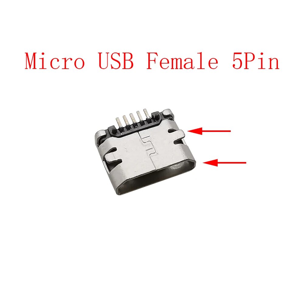 Micro USB Female 5Pin, Style1-50Pcs